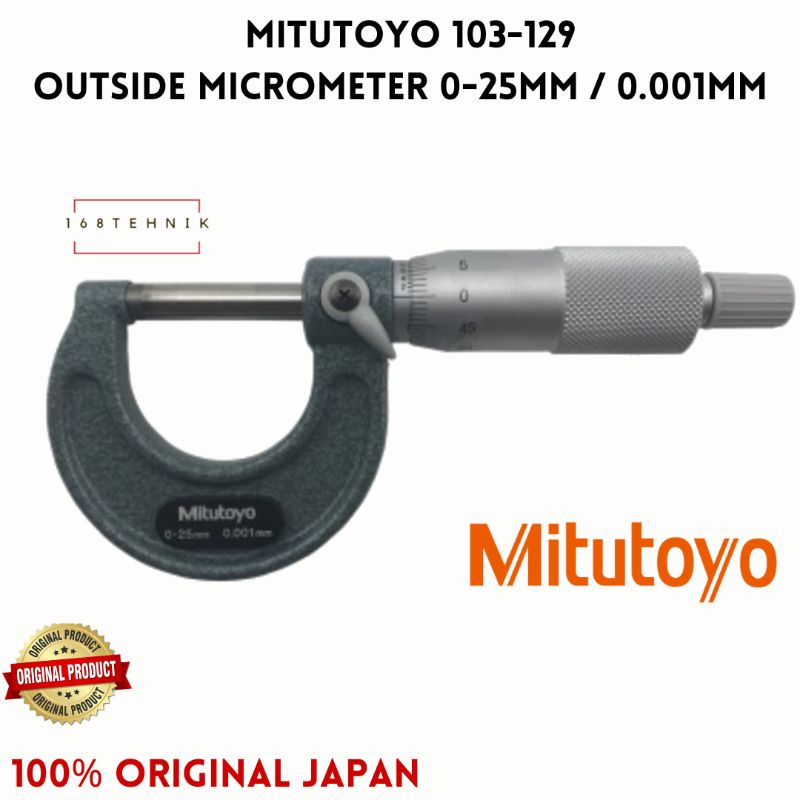 Jual MITUTOYO 103-129 Outside Micrometer 0-25mm (0.001mm) Mikrometer ...