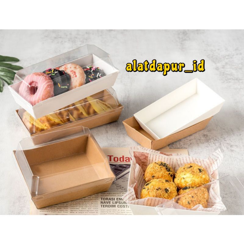 Jual 10pcs paper box burger sandwich roti salad kotak kue box brownies ...