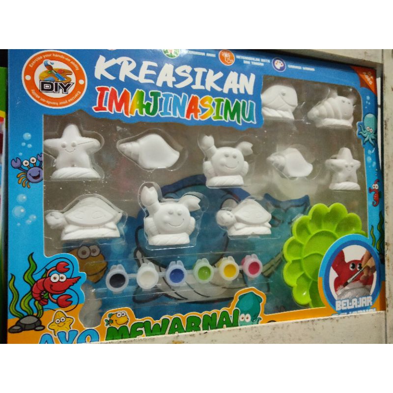 Jual Patung Lukis Gypsum 2D&3D Mainan Edukasi Anak | Shopee Indonesia