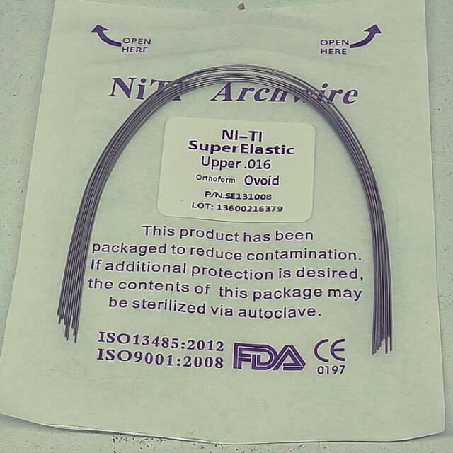 Jual kawat behel wire kawat gigi niti terbaru dental (0,16 upper ...
