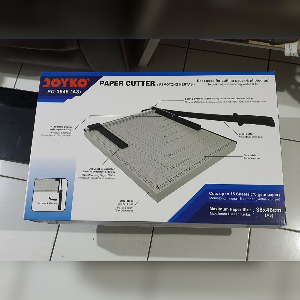 Jual Pemotong Kertas Paper Cutter A3 Joyko Pc 3846 38x46 Cm Shopee