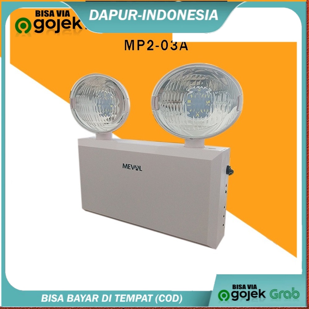 Jual LAMPU LED EMERGENCY RECHARGEABLE TWINHEAD MEVAL MP2-03A NEW | Shopee Indonesia