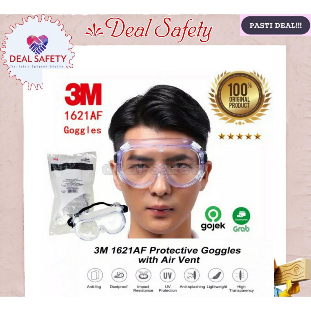 Jual Kacamata GOOGLE 3M 1621 | Kacamata Safety Google 3M | Shopee Indonesia