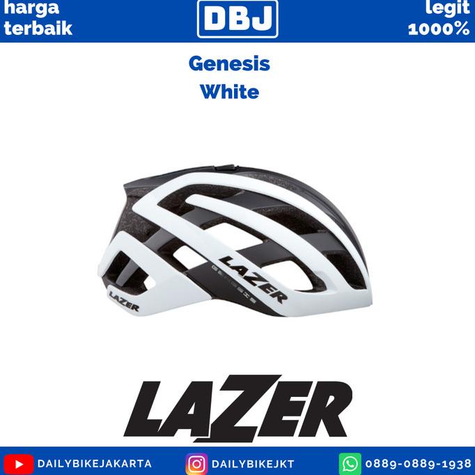 Jual HELM LAZER GENESIS WHITE HELMET SEPEDA ROADBIKE | Shopee Indonesia