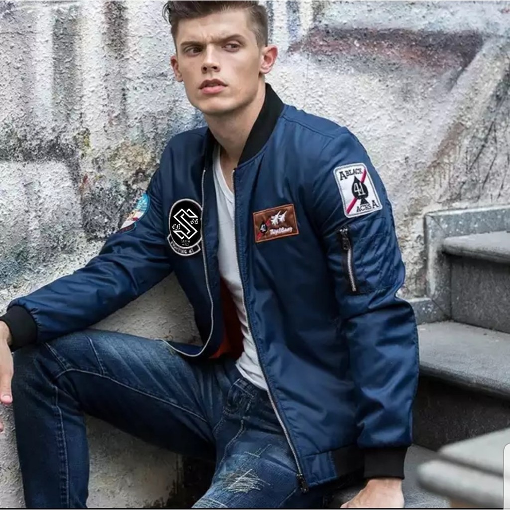 Jual Jaket Pria Bomber Fighting Pilot | Shopee Indonesia