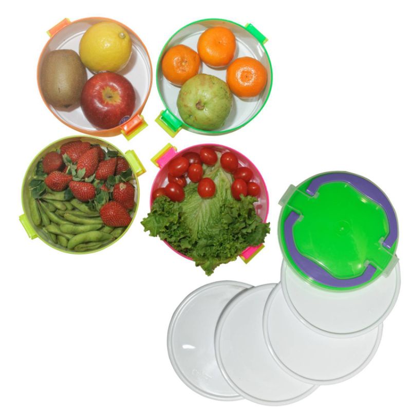 Jual Rantang Berwarna Launch box bulat, 4 susun 1 mix | Shopee Indonesia