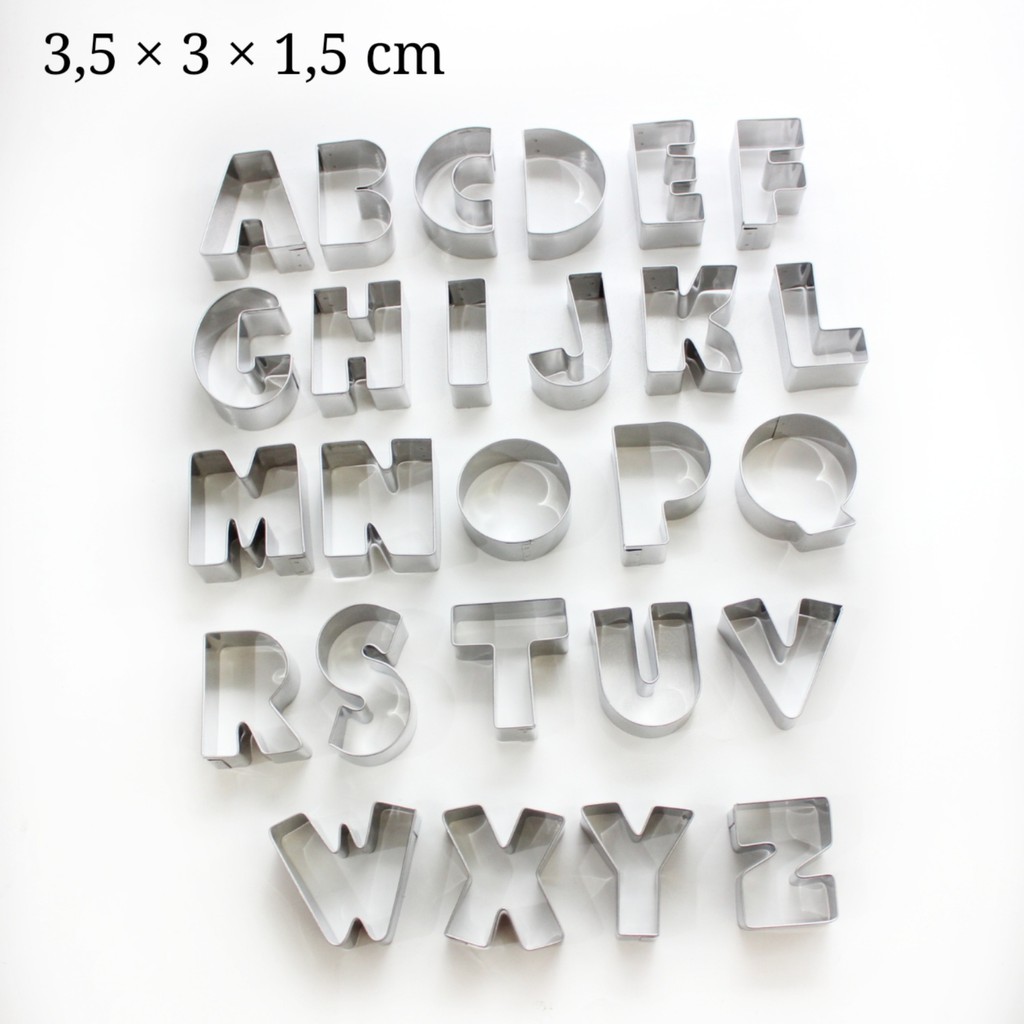 Jual Cookies cutter huruf aluminium satu set | Shopee Indonesia