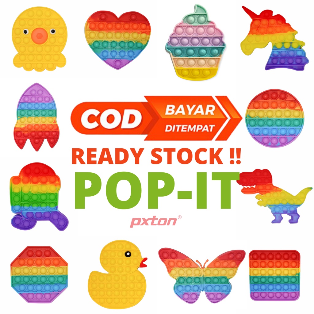 Jual New fidget push Pop Its Round Fidget Toy Push bubble stress relief ...