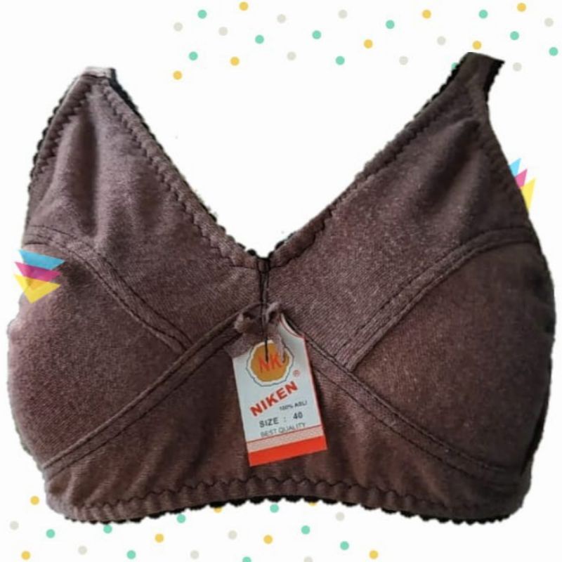 Jual Bra Niken Bahan Kaos warna ramdom Cup Besar Jumbo BH Wanita Tanpa ...
