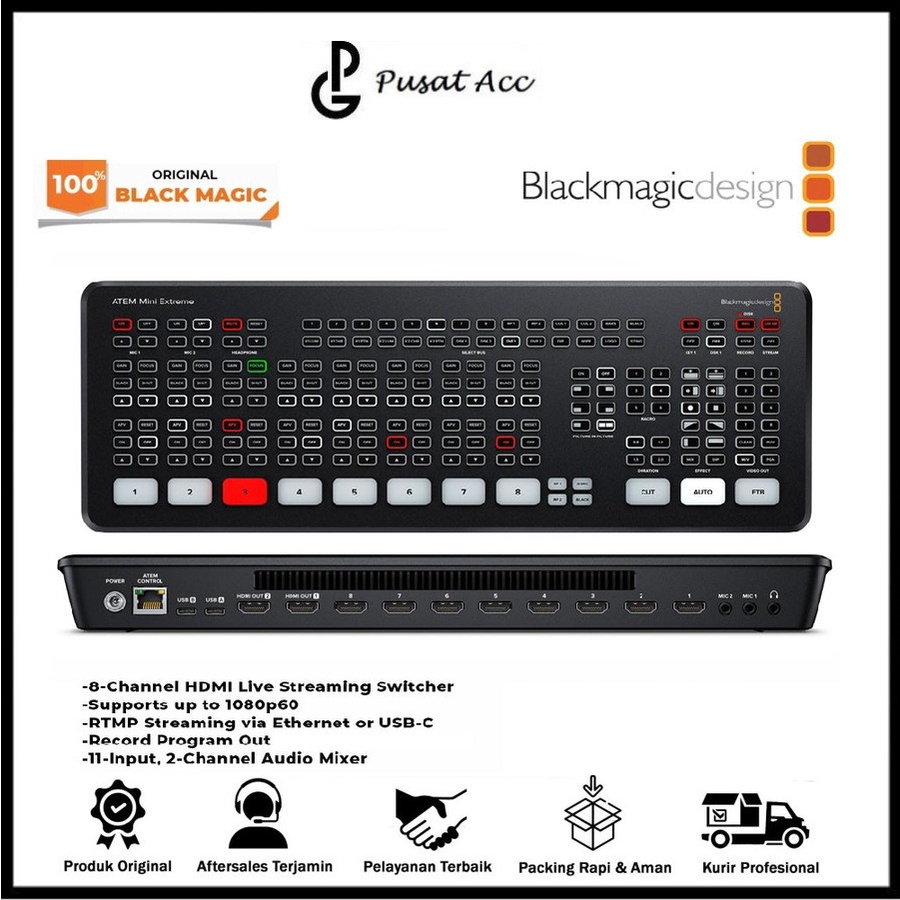 Jual Blackmagic Design ATEM Mini HDMI Live Stream Switcher Original ...