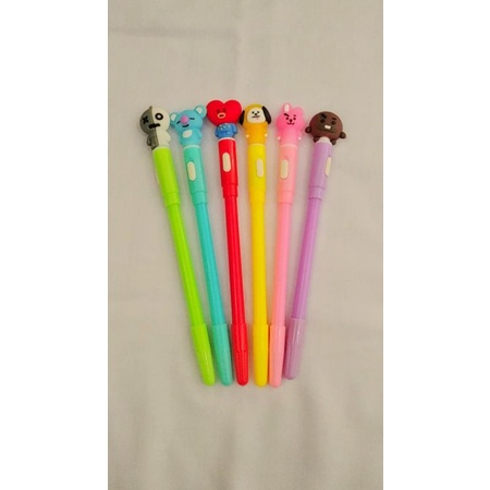 Jual PULPEN LED BT21 KELAP-KELIP TINTA HITAM/COD | Shopee Indonesia