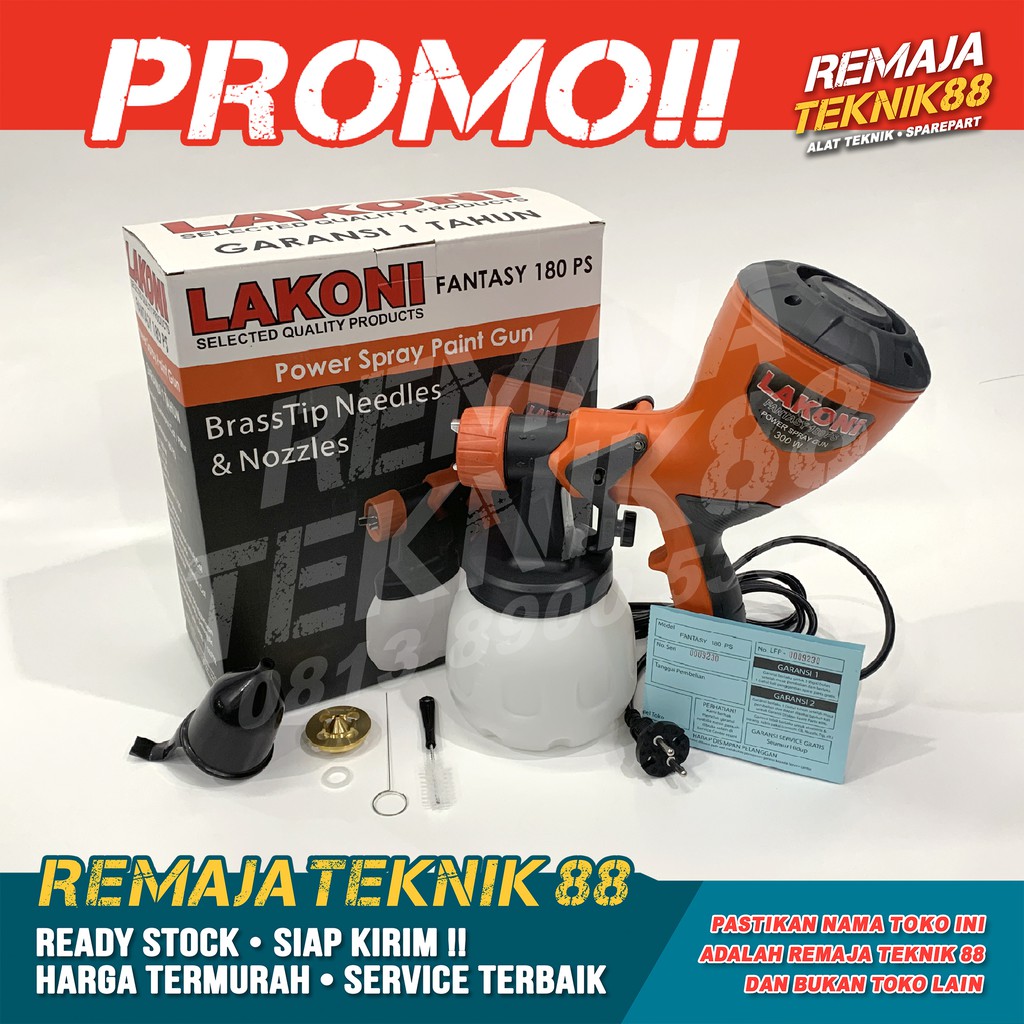 Jual LAKONI FANTASY 180 PS / SPRAY PAINT GUN ELEKTRIK / 180PS / CAT ...