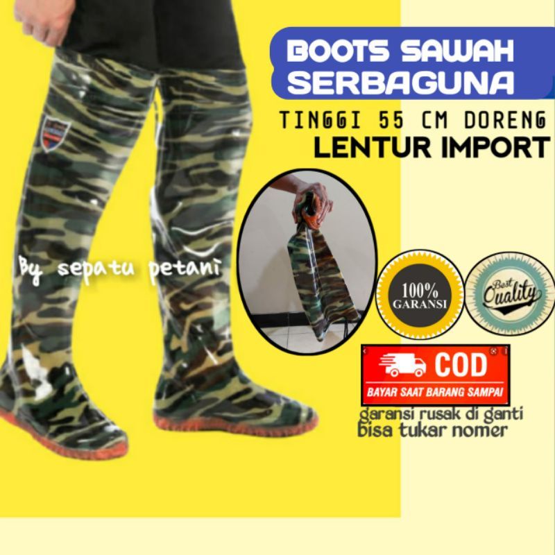 Jual SEPATU KERJA 60 CM DIATAS LUTUT/SEPATU TANISEPATU BOOT /SEPATU ...