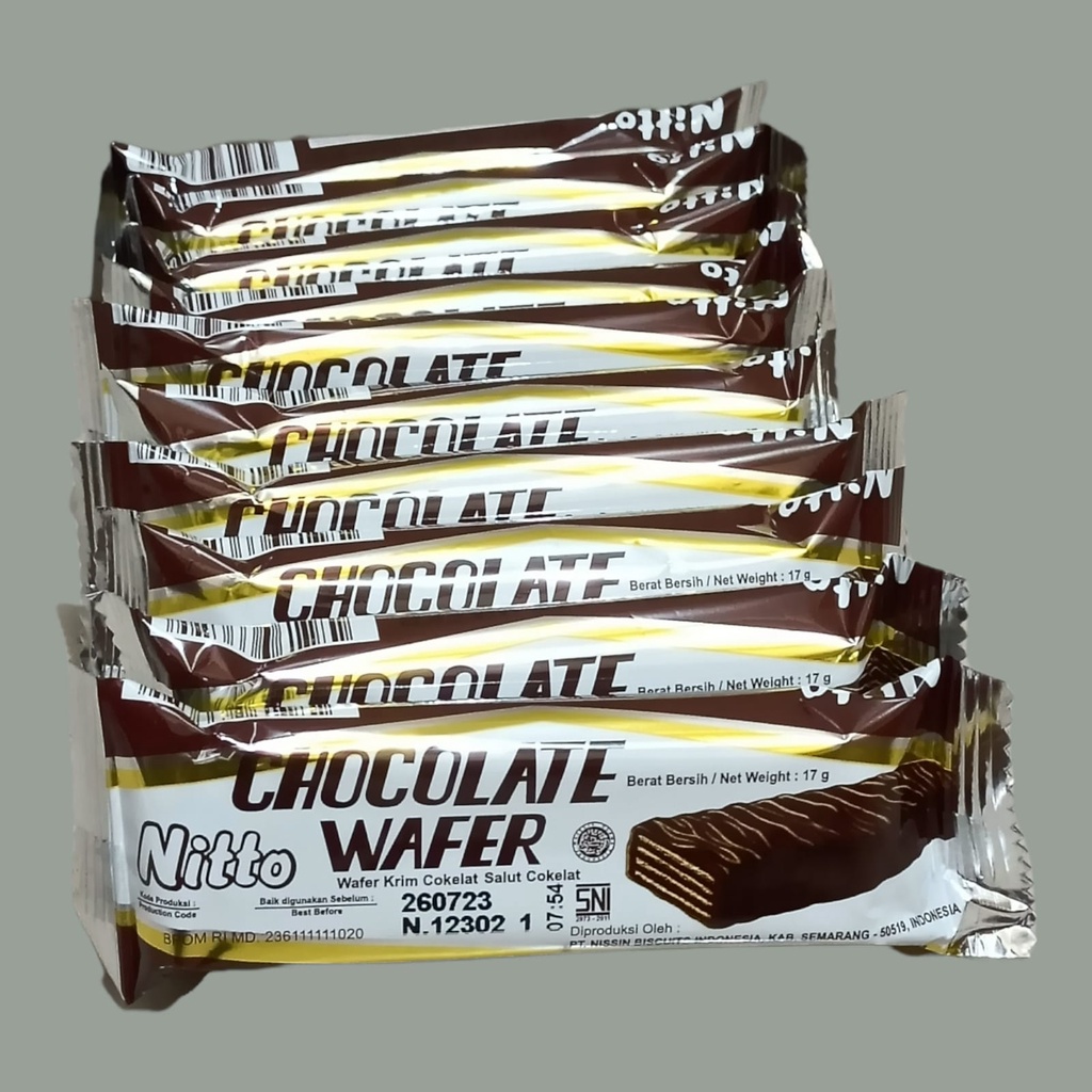 Jual Nissin Nitto Wafer Coklat Bersalut Coklat 17gr [10 sachet/pack ...