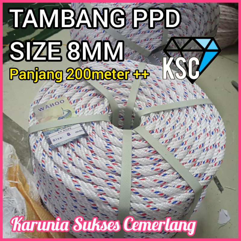 Jual TAMBANG PPD 8MM / TALI 8MM / TAMPAR 8MM / TALI KAPAL/ TALI TERPAL / TAMBANG MOBIL / TALI ...