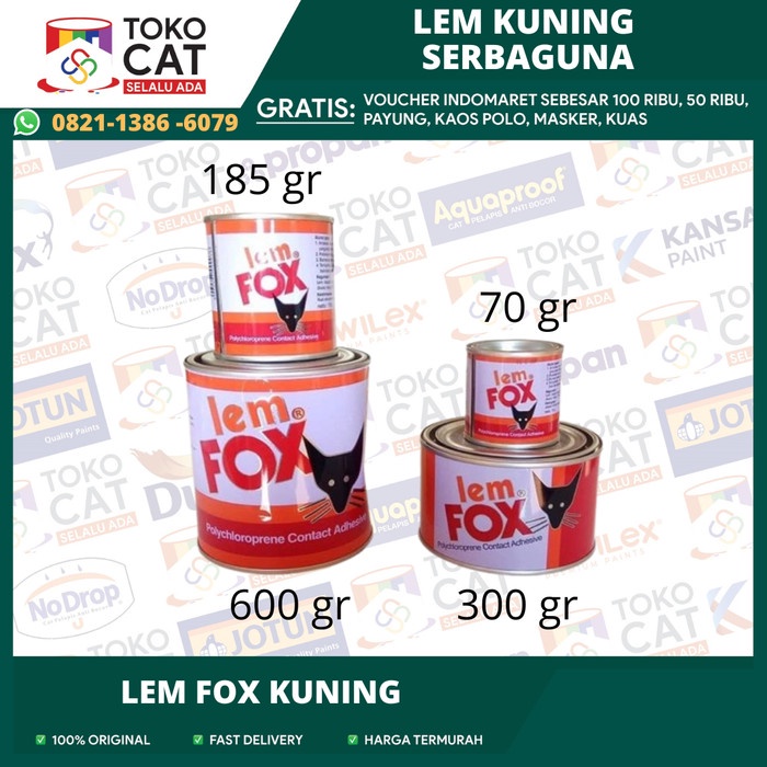 Jual FOX Lem Aibon Kuning Kaleng 600 Gram u/ Kayu Serbaguna Kemasan Merah | Shopee Indonesia