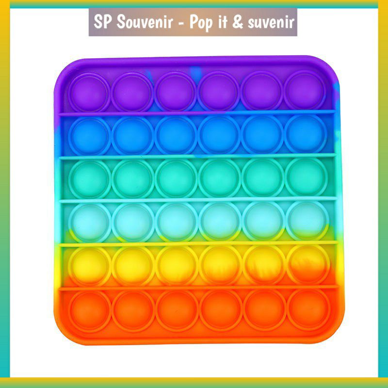 Jual POP IT Square Rainbow popit kotak pelangi fidget toy | Shopee ...