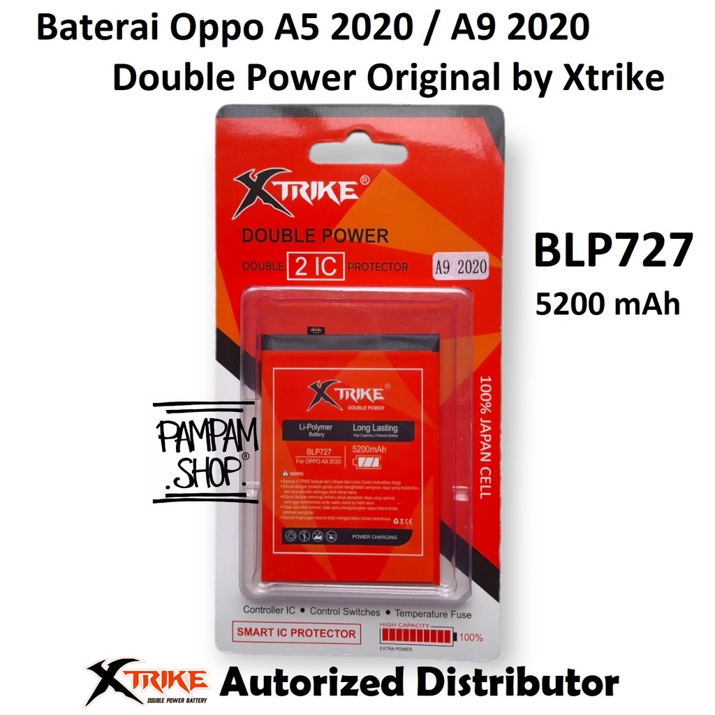Jual Baterai XTRIKE Double Power Original Oppo BLP727 A5 A9 2020 Batre ...