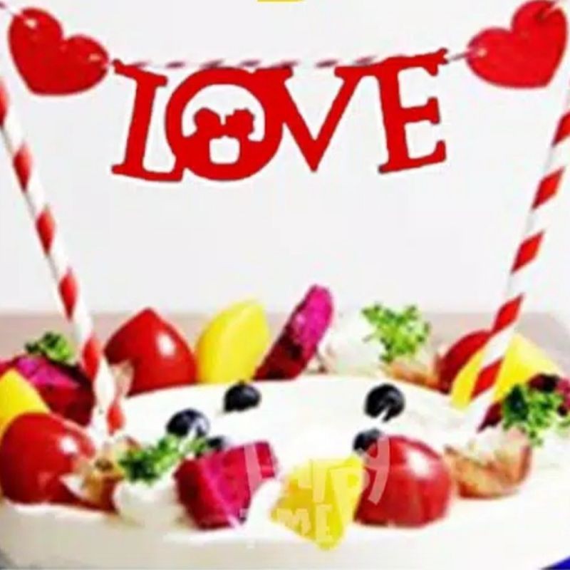 Jual Topper Tulisan Love Sedotan/ Topper Cake Straw Tulisan LOVE ...