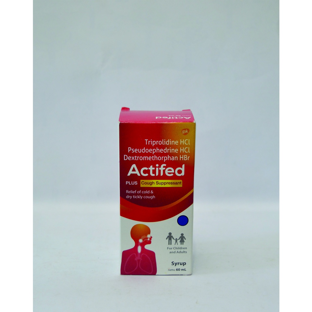 Jual Actifed Sirup / Syrup 60 Ml Merah (Obat Batuk Tidak Berdahak dan ...