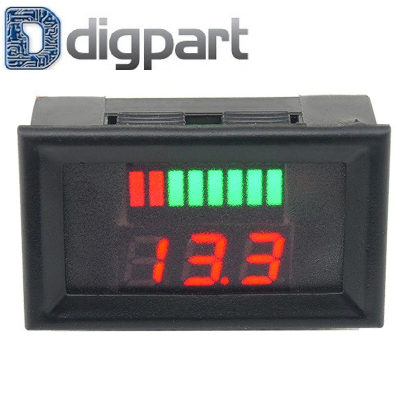 Jual Dual Display Voltmeter Battery Indicator DC 10,2V-13,2V With Frame | Shopee Indonesia