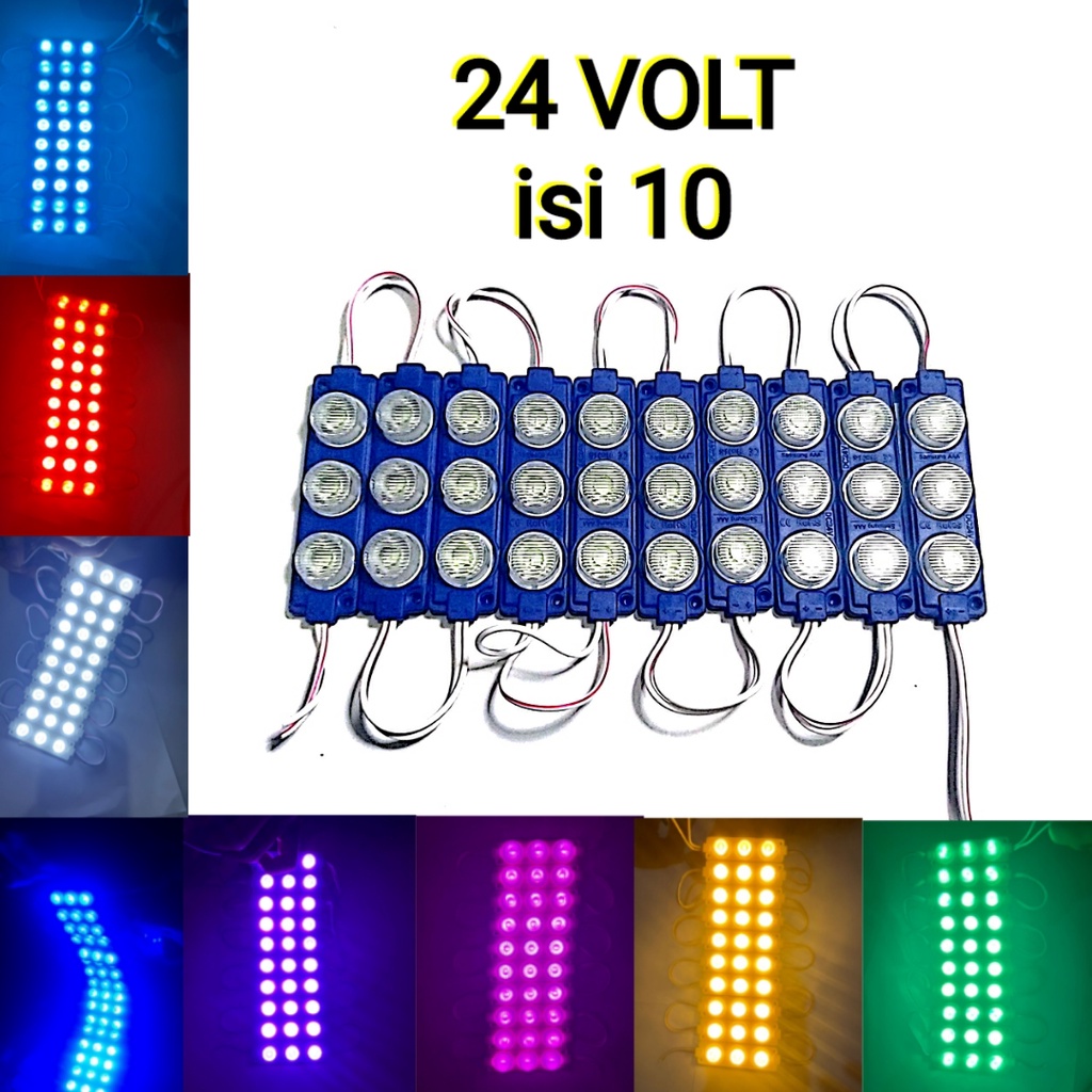 Jual isi 10 Pcs LED 3 mata 24 volt Lampu LED 3 mata 24 volt isi 10 pcs ...