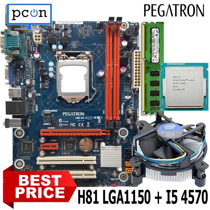 Jual Mainboard Lga 1150 H81 Pegatron Dengan Processor I5 4670 Dan Ram