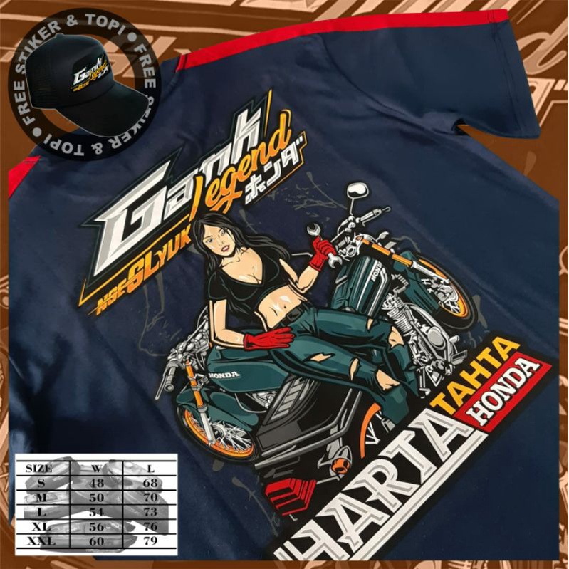Jual kaos GL navy baju atasan pakaian pria distro herex rosok squad CB legend tiger honda gank ...