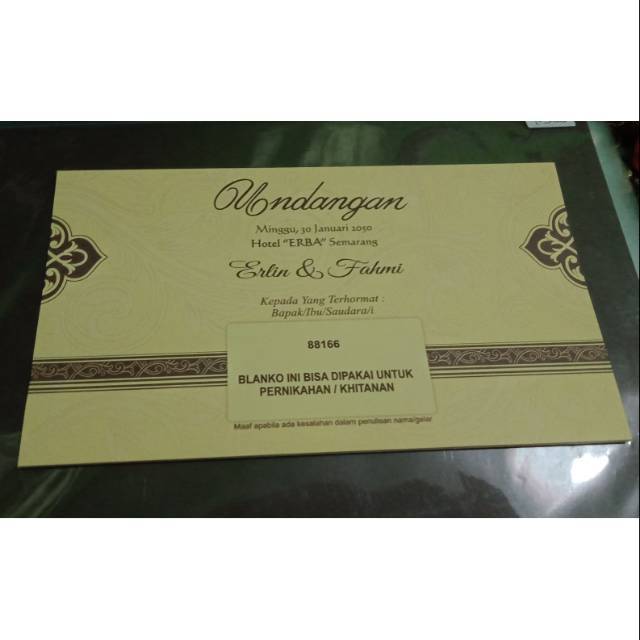 Jual Blangko Undangan Erba 88166 (FREE PLASTIK OPP) / UNDANGAN ...