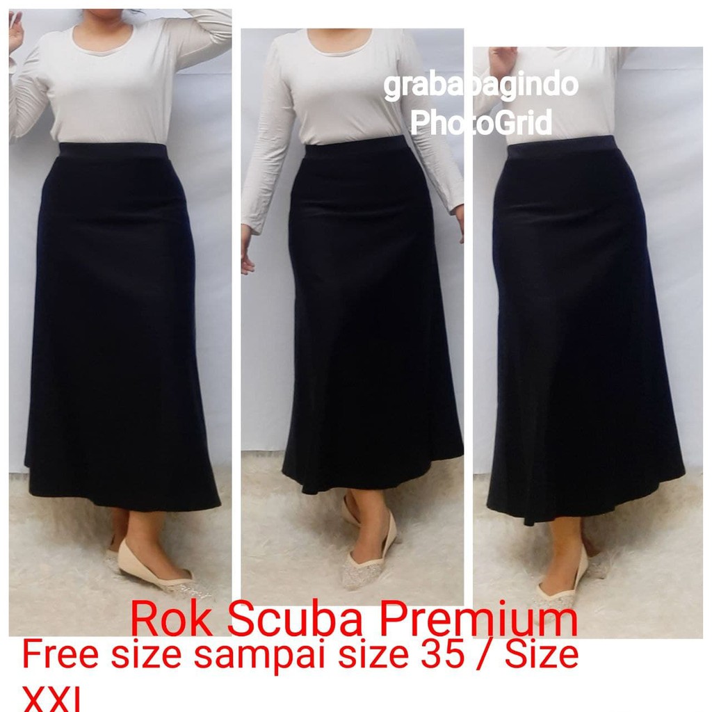 Jual ROK A LINE HITAM POLOS PREMIUM / ROK KULIAH / ROK KERJA / ROK ...
