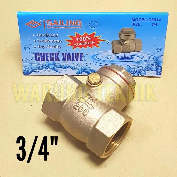 Jual SAILING SWING CHECK VALVE KLEP TABOK 3/4 INCH TEBAL FULL KUNINGAN | Shopee Indonesia