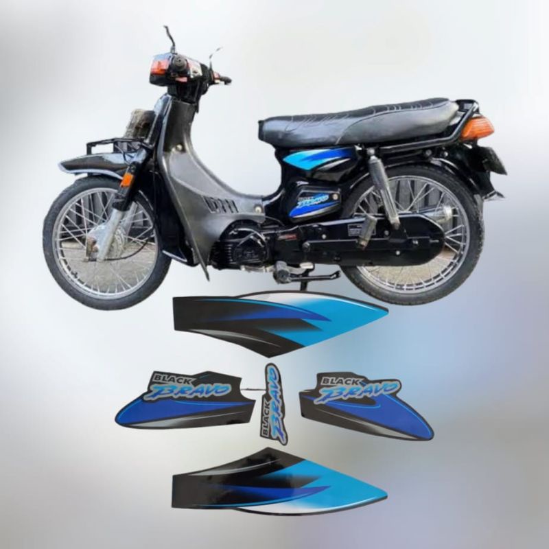 Jual Sticker Striping Motor Suzuki Bravo Black Jet Cooled Lis Body ...