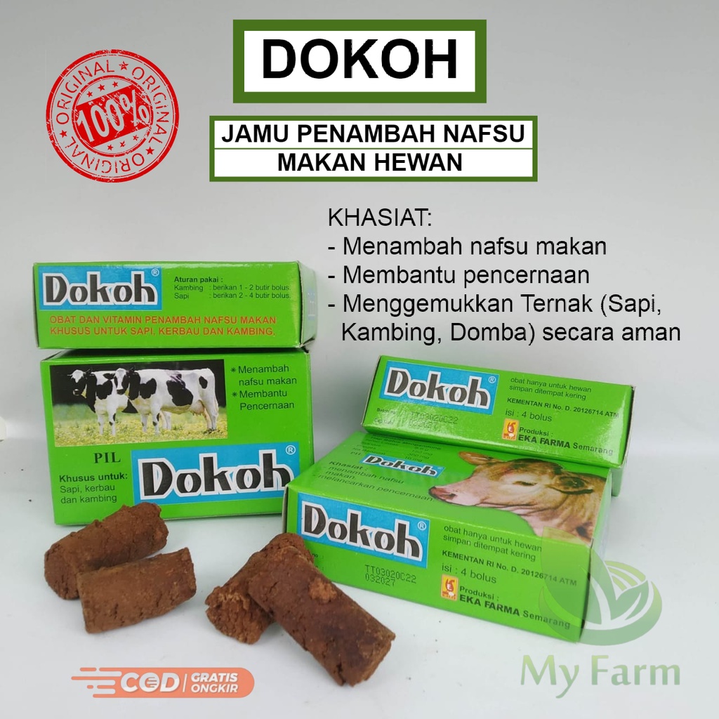 Jual Jamu Dokoh Bolu Pil Suplemen Penambah Nafsu Makan Ternak Sapi ...