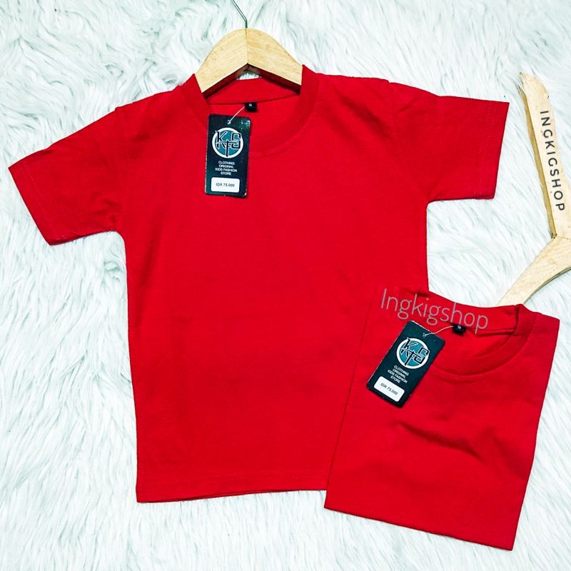 Jual Kaos Polos Anak Cotton 30s Laki Laki Perempuan 1-12 Tahun Warna Merah | Shopee Indonesia