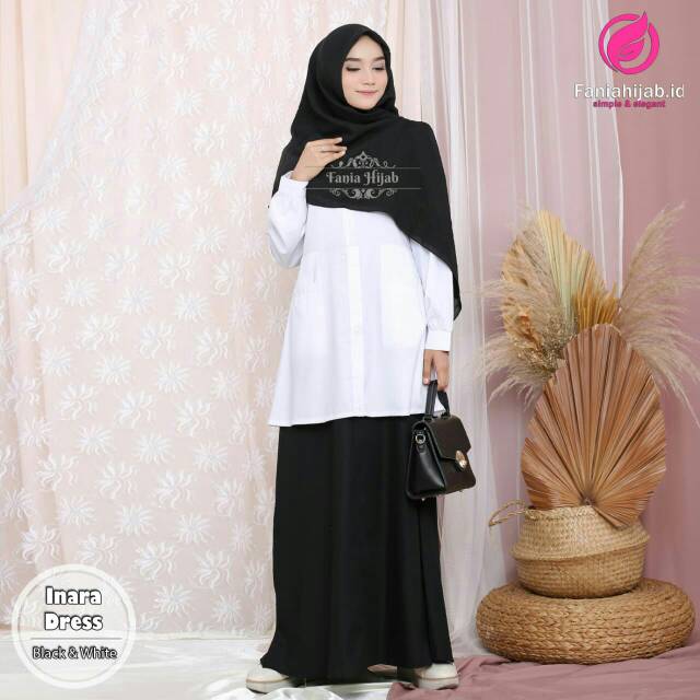 Jual Inara dress hitam putih | Shopee Indonesia