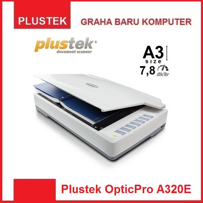Jual Plustek OpticPro A320E Scanner Flatbed Dokumen Komputer Kertas ...