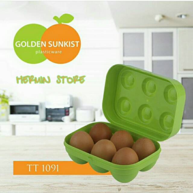 Jual (TT6) Tempat Telor Wadah Telur Egg Golden Sunkist Tray Isi 6 ...