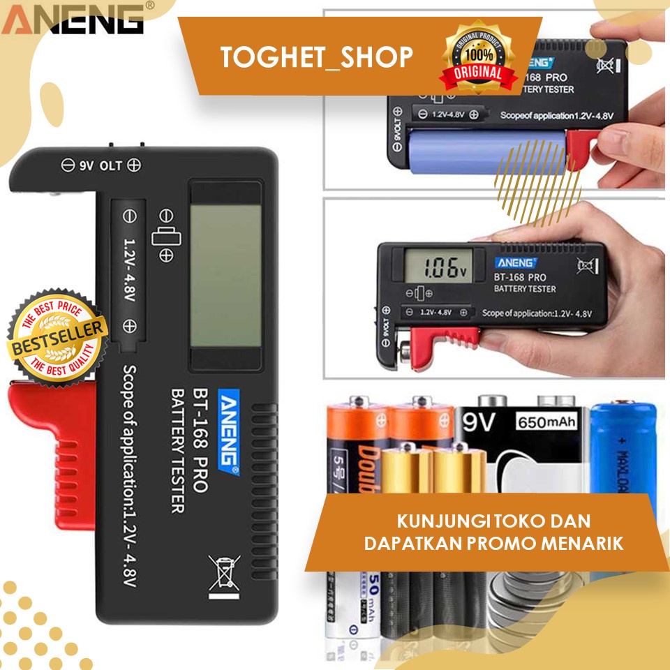 Jual Alat Penguji Baterai Tester Baterai Capacity 18650 AA AAA Dengan ...