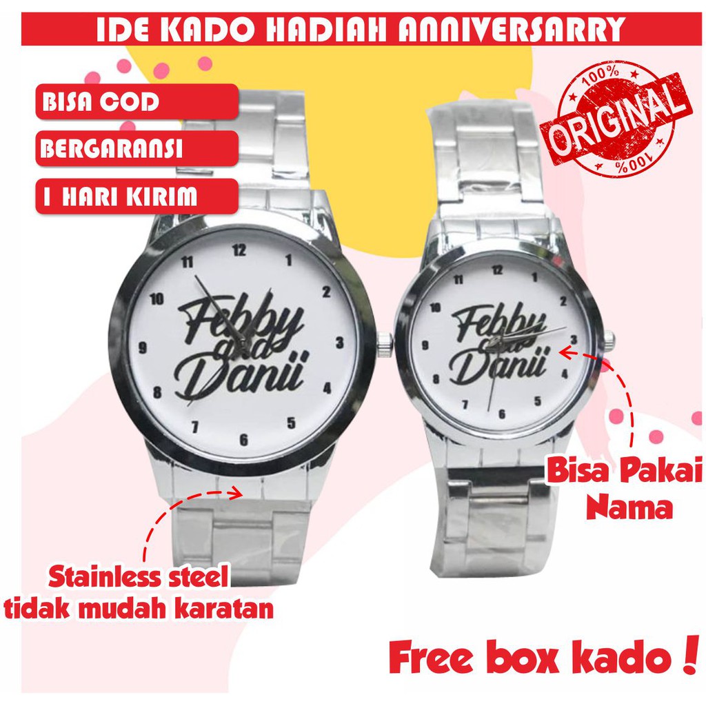 Jual jam tangan rantai stainless krepyak couple kapel pasangan original ...