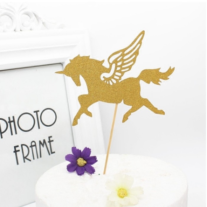 Jual JGO topper hbd / unicorn sayap / unicorn gold / hiasan ulang tahun ...