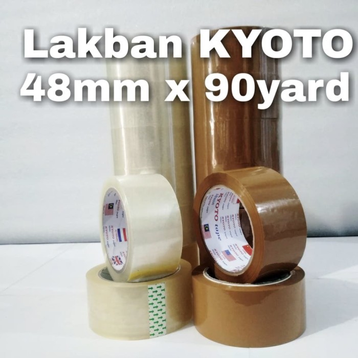 Jual Lakban coklat/ bening merk Kyoto (1slop @6roll) | Shopee Indonesia
