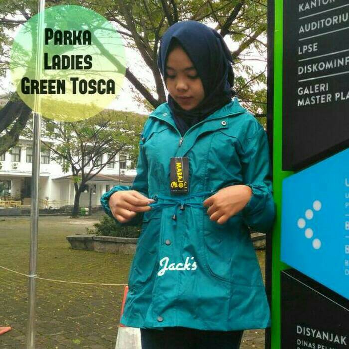 Jual jaket parka ladies baby canvas hijau tosca muda | Shopee Indonesia