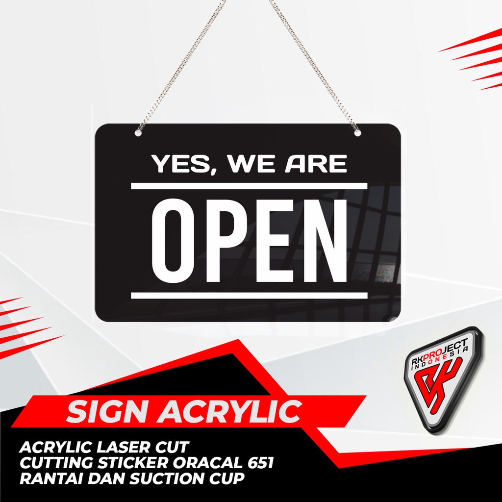Jual SIGN BOARD AKRILIK ACRYLIC OPEN - CLOSE | Shopee Indonesia