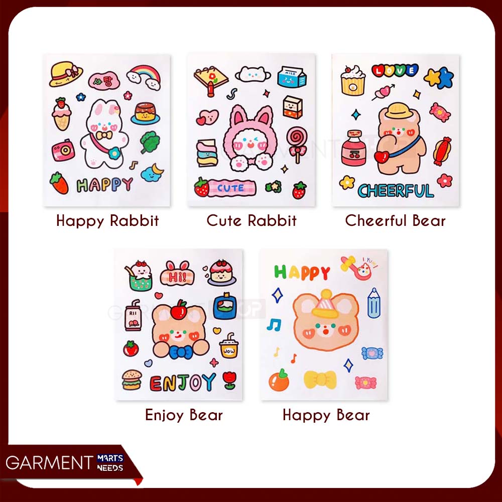 Jual Sticker Aesthetic Kelinci Beruang Lucu Stiker Dekorasi Journal ...