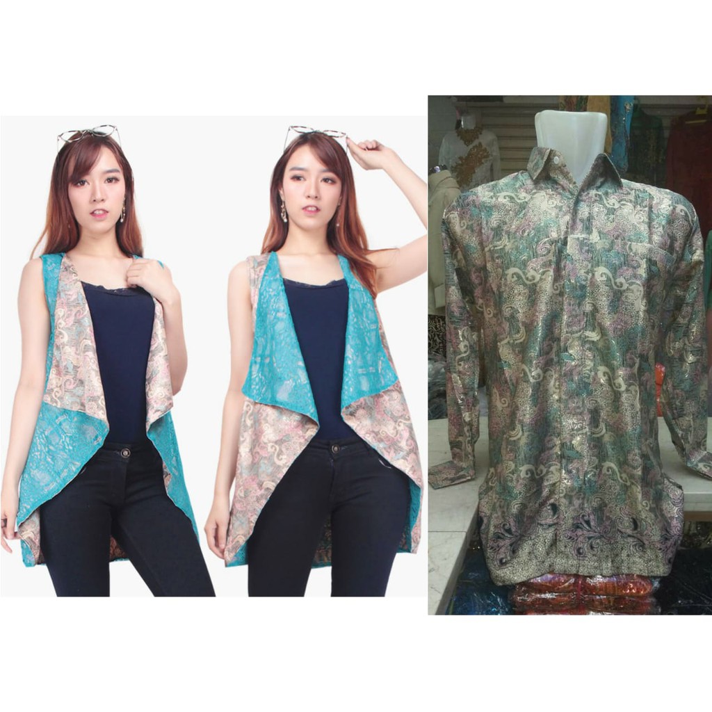 Jual Couple Bolero batik rompi bolak balik imas dan kemeja panjang ...