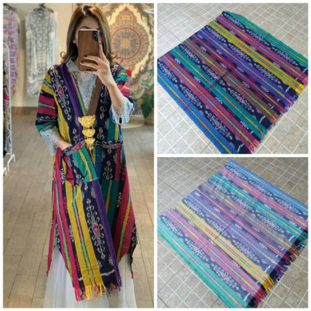 Jual Kain Tenun Blanket Etnik Nusantara Tenun Ikat untuk Butik Kemeja ...
