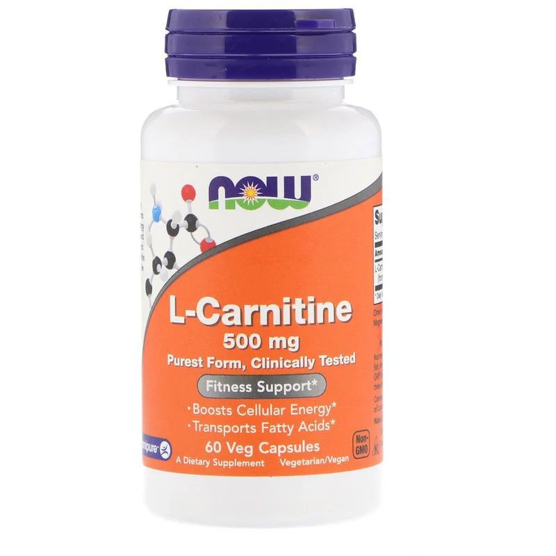 Jual L-Carnitine 500 mg, 60 Veg Capsules, Now Foods | Karnitin Now ...