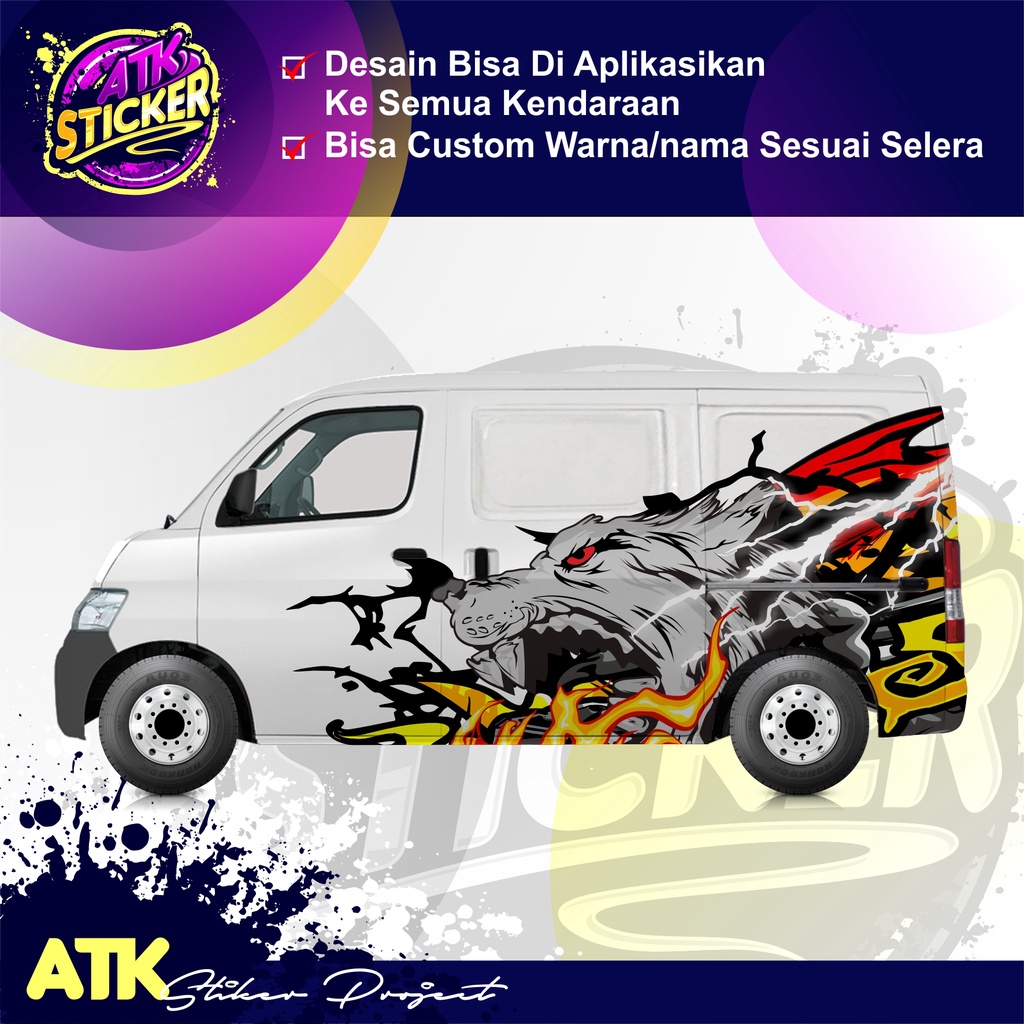 Jual Decal Blindvan "Serigala" (Bisa Custom Nama/Warna) | Shopee Indonesia