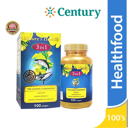Jual Nature's Health Squalene Omega-3 EPO 100 Softgel / Vitamin ...