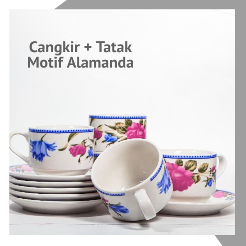 Jual Cangkir keramik 220cc/Cangkir tatak keramik 220cc (6 set ...